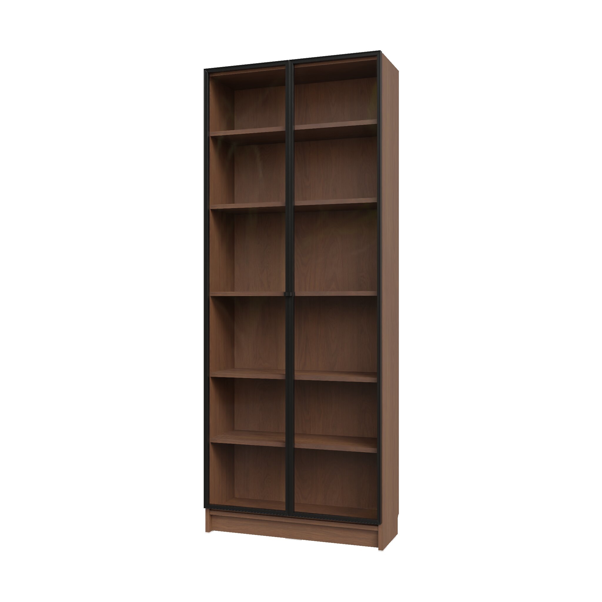 BILLY Display cabinet brown walnut effect - IKEA